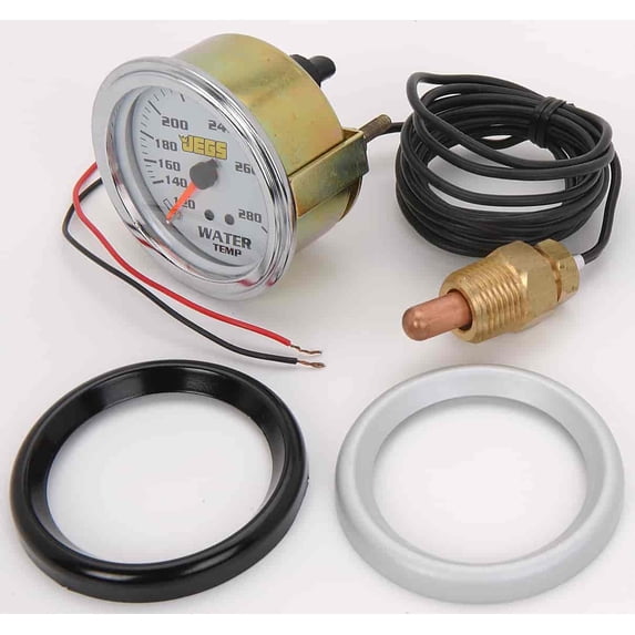JEGS 41241 2-5/8 Mechanical Water Temperature Gauge 120 -280 White Dial ...