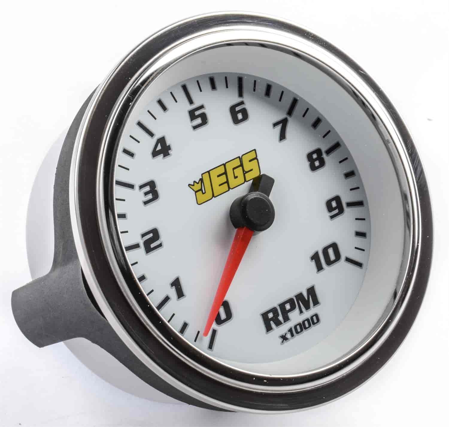 JEGS 41272 3-3/8 Electric Tachometer White 0-10 000 RPM LED Lighting ...