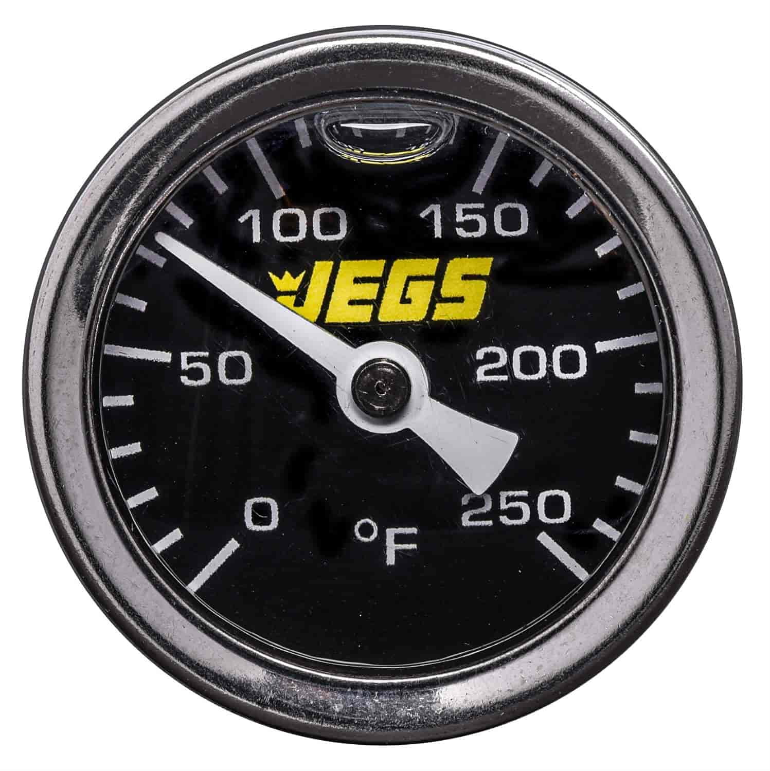 JEGS 41424 Engine Thermometer Liquid-Filled Black Face 1.400 in. OD 10 ...