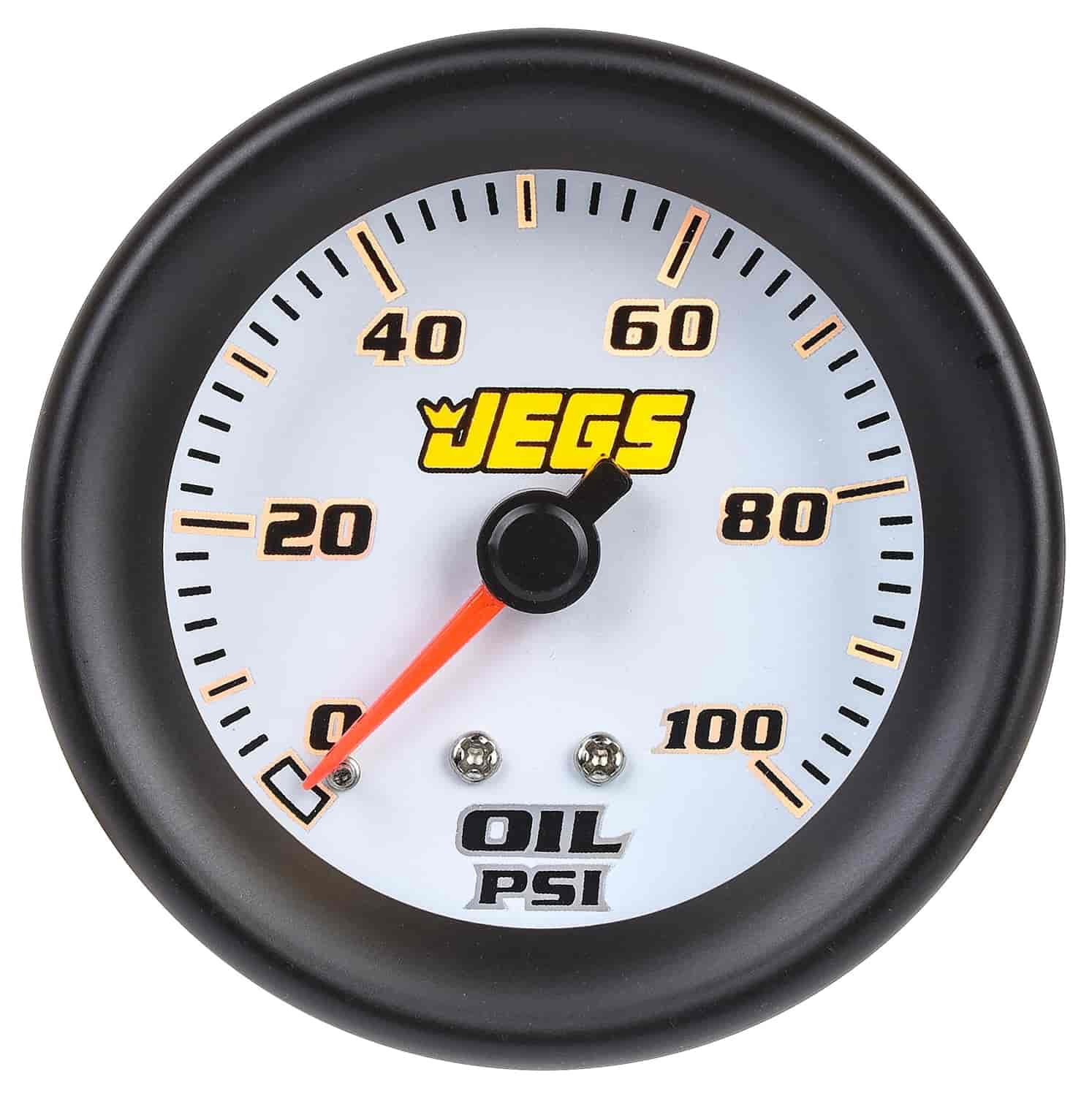 JEGS 41440 Oil Pressure Gauge 2 1/16 in. Diameter White Face 0-100 psi ...