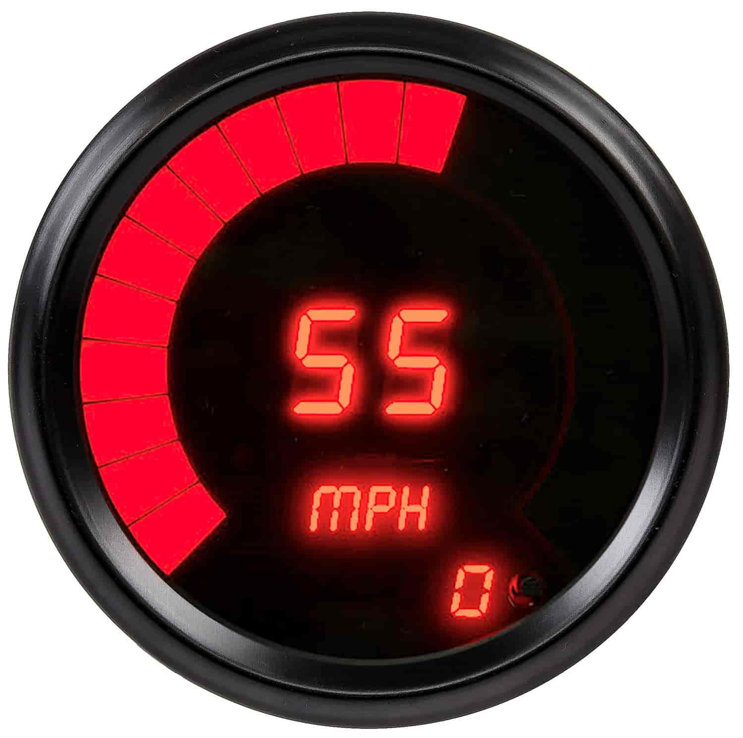 JEGS 41465 Speedometer LED Digital Bar Graph 3 3/8 in. Diameter 0-60 ...