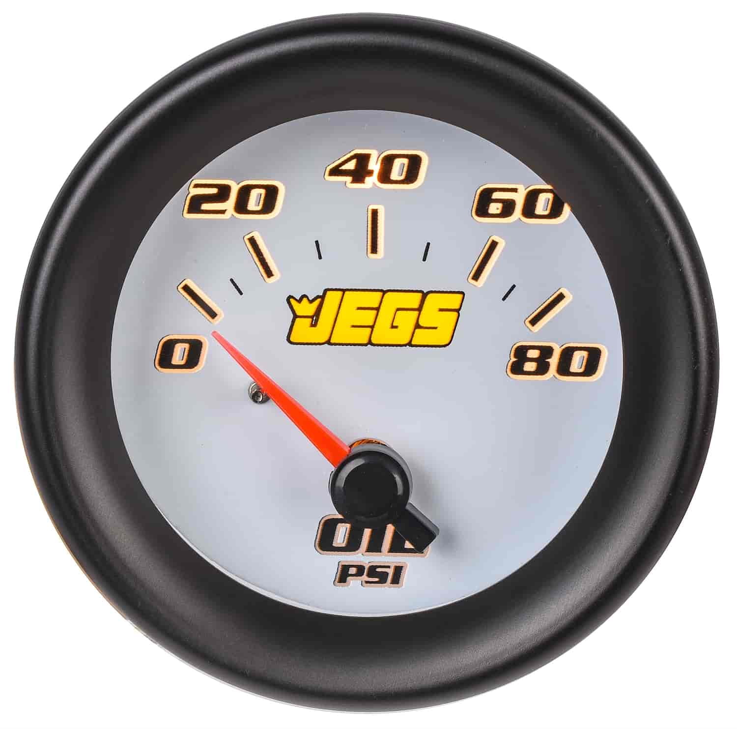 JEGS 41470 Oil Pressure Gauge 2 1/16 in. White Face 0-80 psi Electrical ...