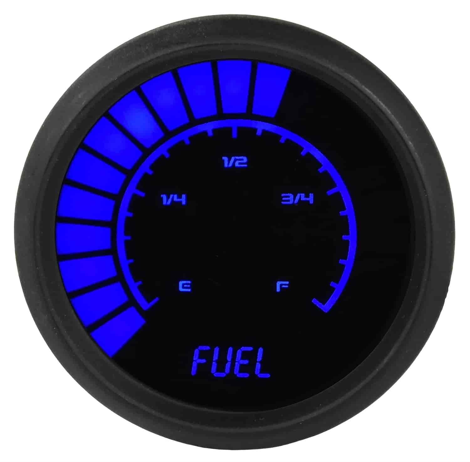 JEGS Fuel Level Gauge LED Bar Graph [Black Bezel, Black Face, Blue ...