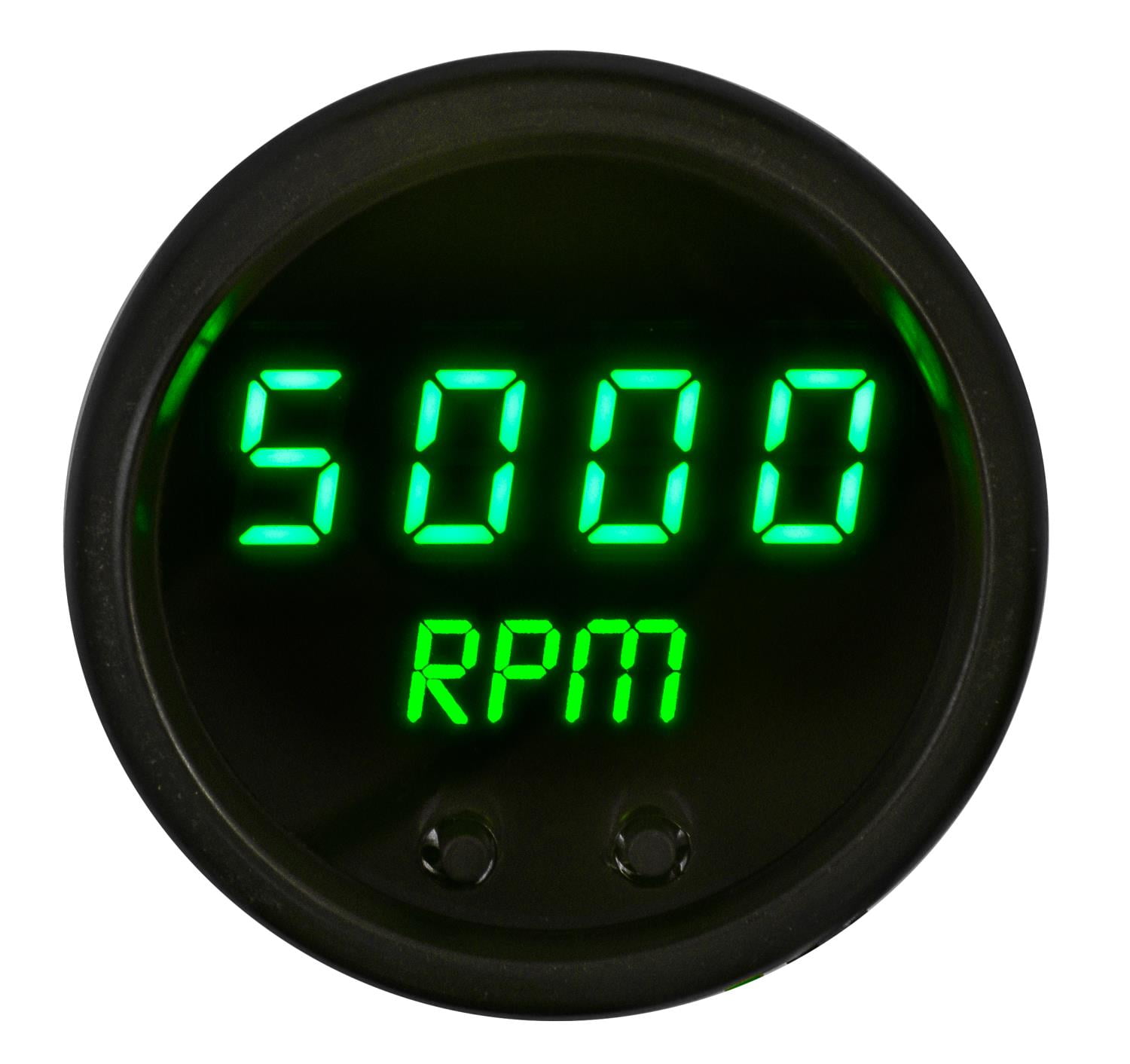 JEGS 41487 Mini Tachometer LED Digital Black Face Black Bezel Green ...