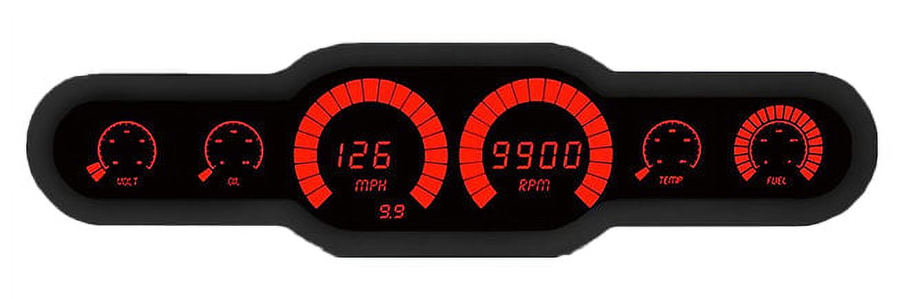 JEGS 41537 6-Gauge Panel LED Bargraph Red Bars/Numbers Panel Gauges ...