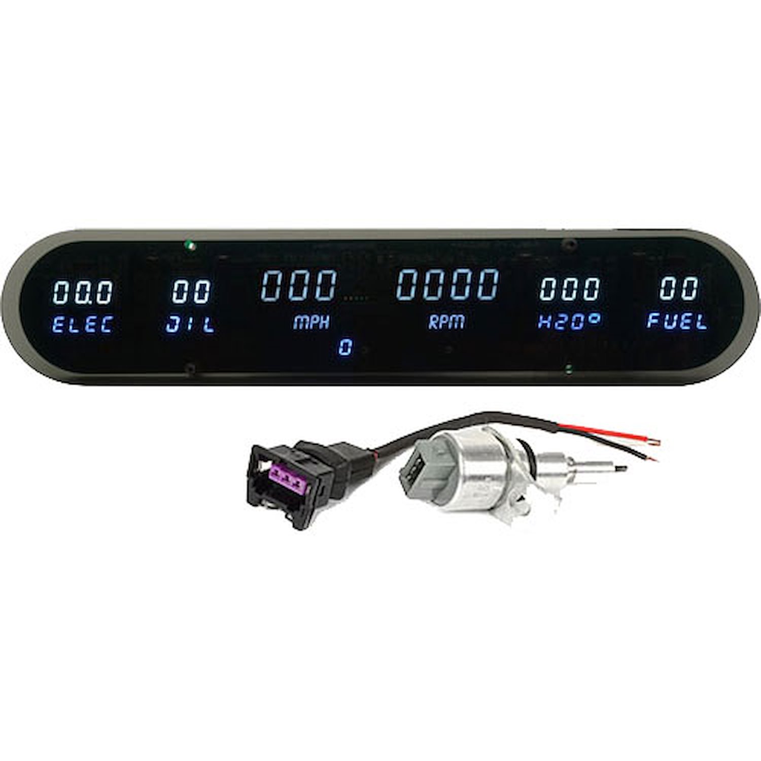 JEGS 41637 6-Gauge Panel LED Digital Dimensions: 13.5 W x 2.5 H x .625 ...