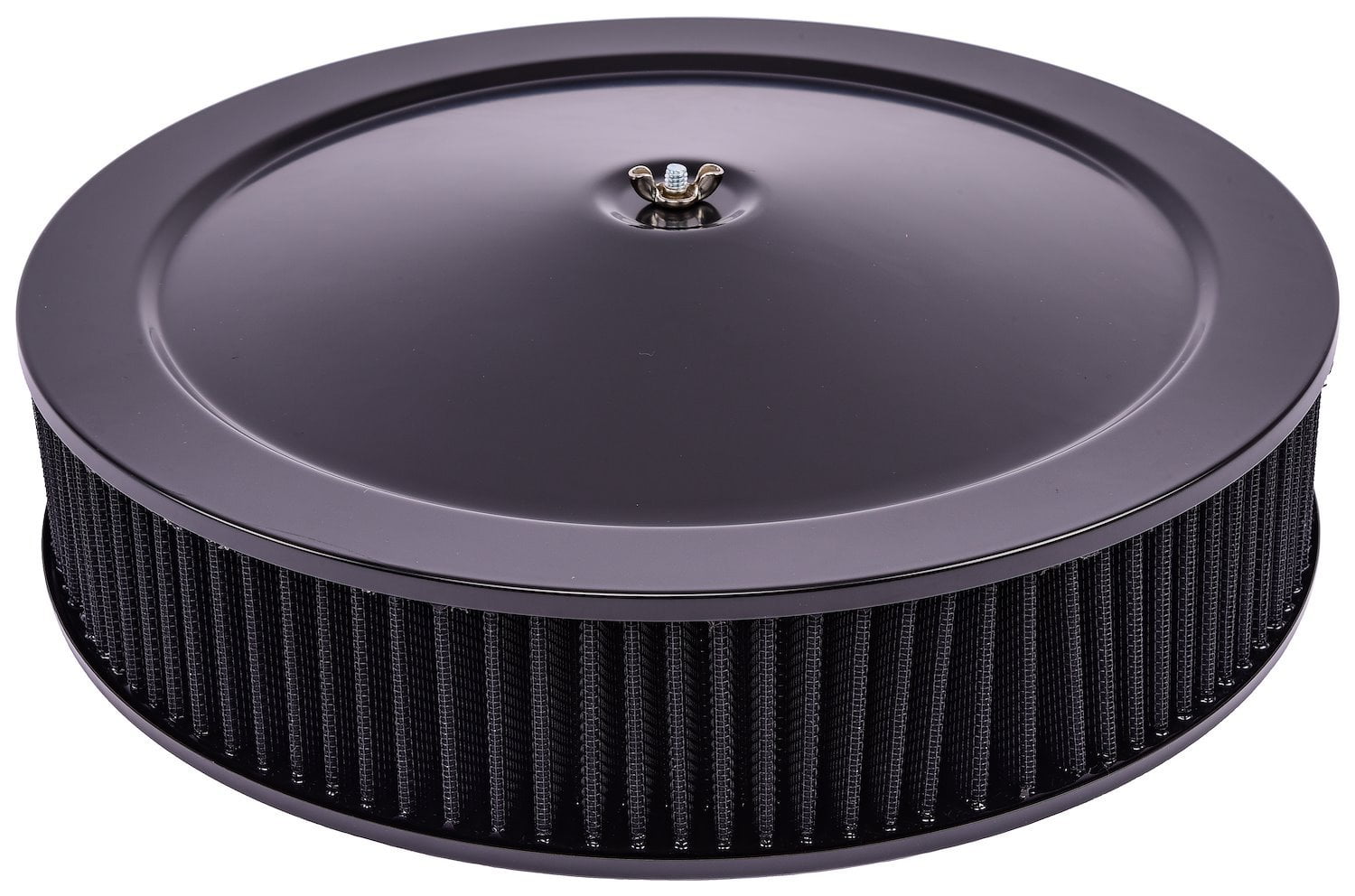 JEGS 500062 Air Cleaner Assembly 14 in. D x 3 in. H Filter Black Powder ...