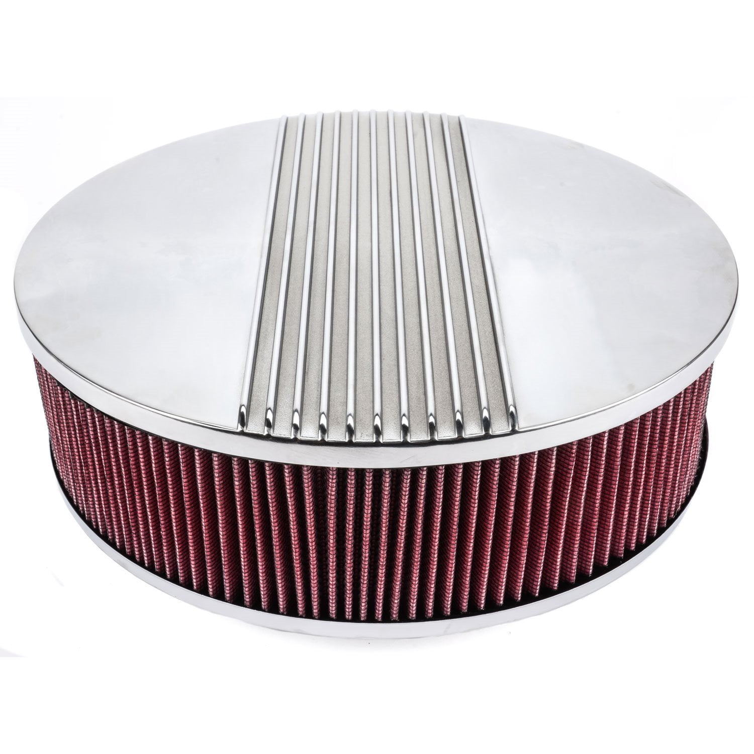 JEGS 50031K2 Finned Air Cleaner Kit 14 x 4 Includes: (1) Polished ...