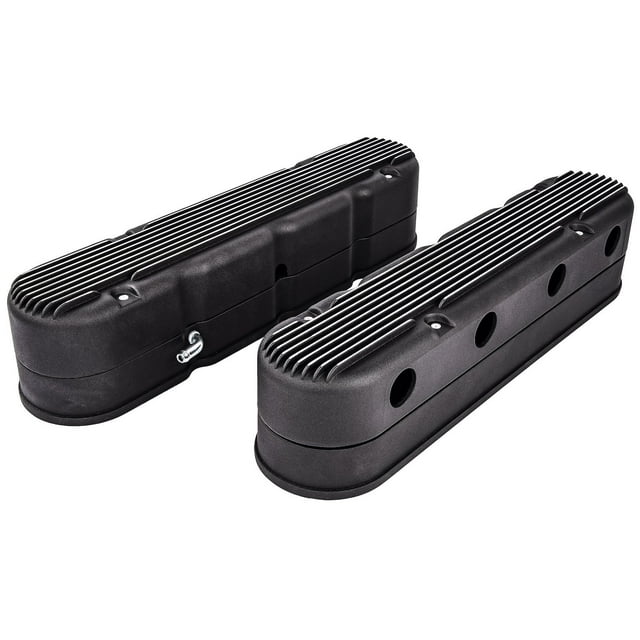 JEGS 501070 Black Finned Aluminum Valve Covers GM LS1/LS2/LS3/LS6 and ...