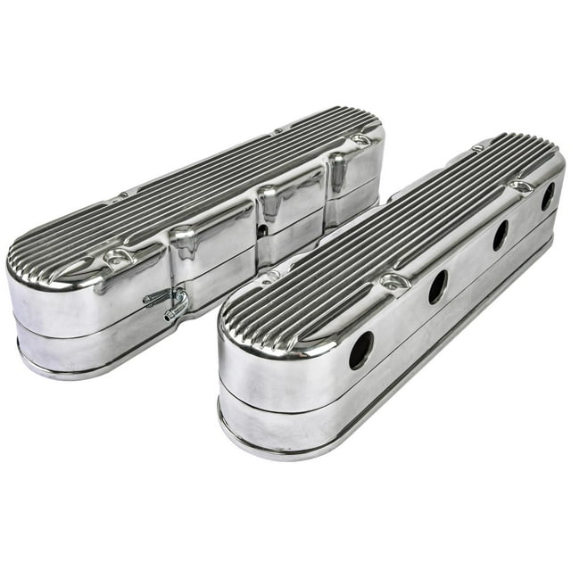 JEGS 501075 Polished Finned Aluminum Valve Covers GM LS1/LS2/LS3/LS6 ...