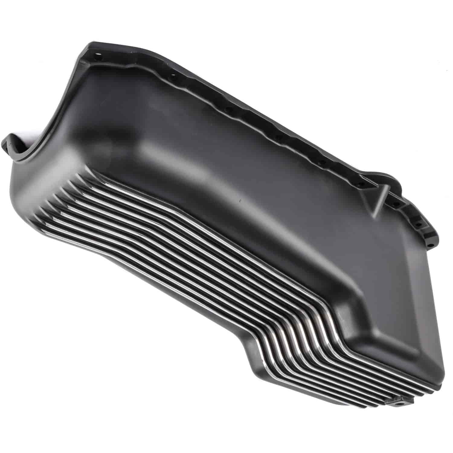 JEGS 502100 Finned Aluminum Oil Pan 1955-1979 Small Block Chevy (Driver ...