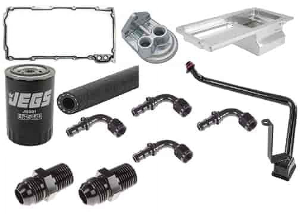 JEGS 50229K2 Street & Strip GM LS Engine Swap Oil Pan & Remote Filter ...