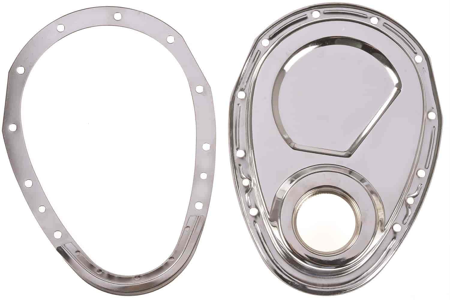 Small Block Chevy Timing Cover Mr. Gasket 4590BP Flat Black Timing ...