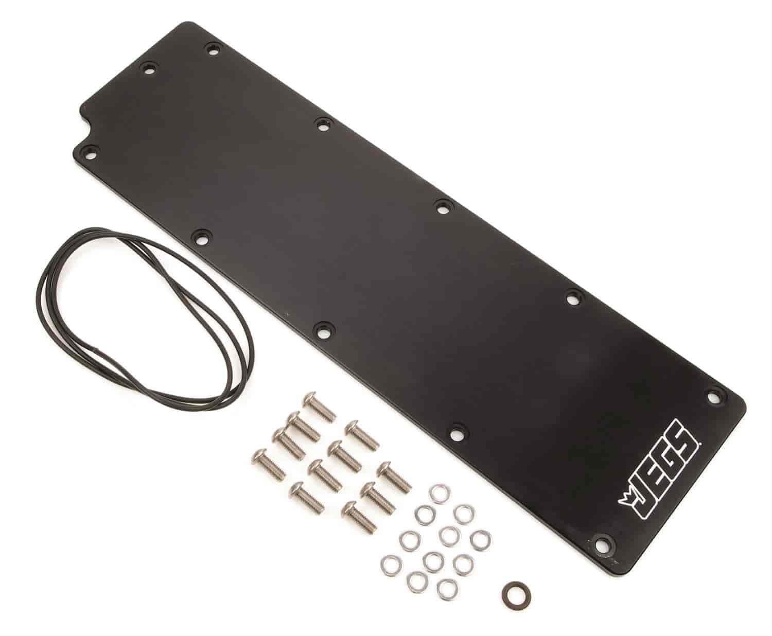 JEGS 50342 Billet Valley Cover LS3/LS7/LSX Black Anodized Aluminum ...