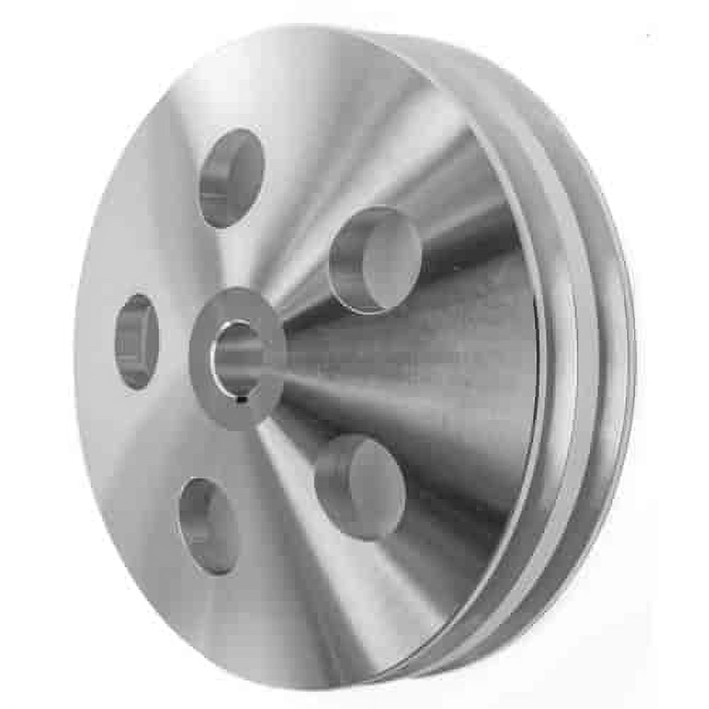 JEGS 504098 Power Steering Pulley Early GM Satin Aluminum Double Groove ...
