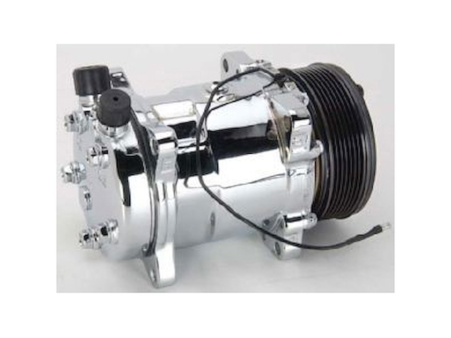 JEGS 51806 Air Conditioner Compressor Chrome 6-Groove Serpentine Pulley ...