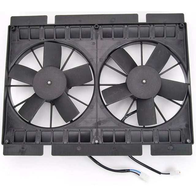 JEGS 52115 Dual Fan Dual 11 Diameter Low-Profile Wide Straight Blades ...