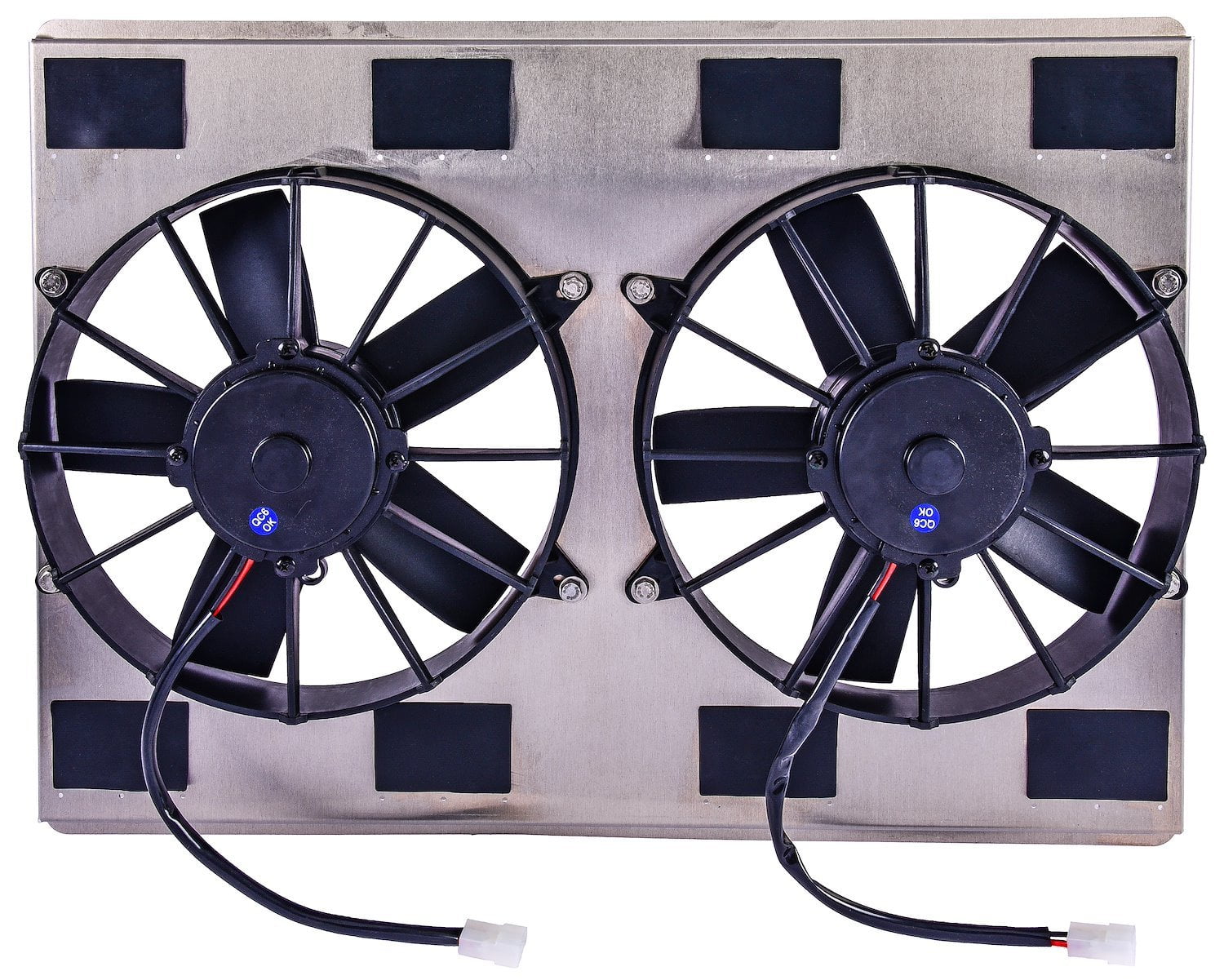 JEGS 53520 Dual Electric Cooling Fans w/Aluminum Shroud Fan Dia: 11 in ...