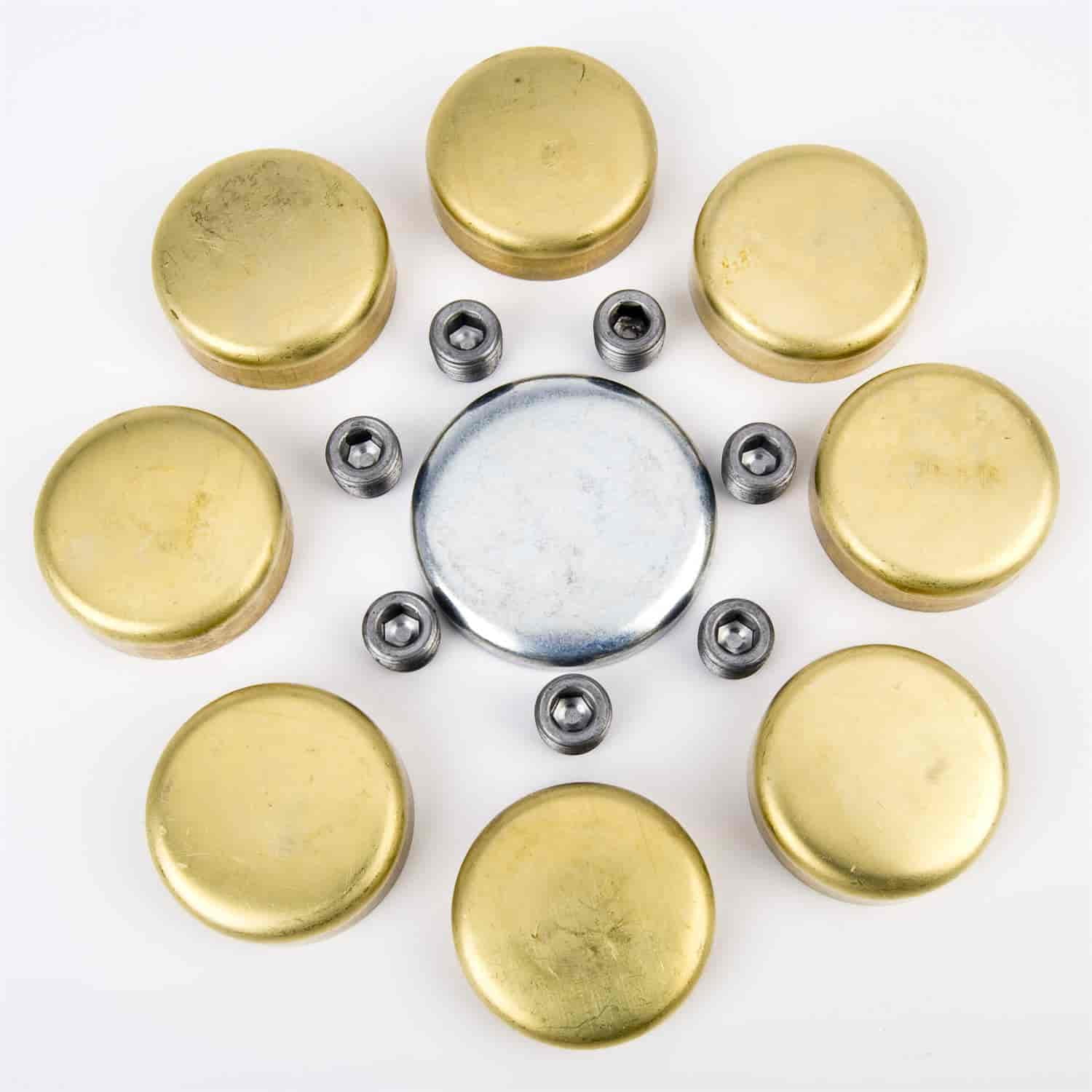 JEGS 58003 Brass Freeze Plug Kit 1965-1990 Big Block Chevy 396-454 Mark ...
