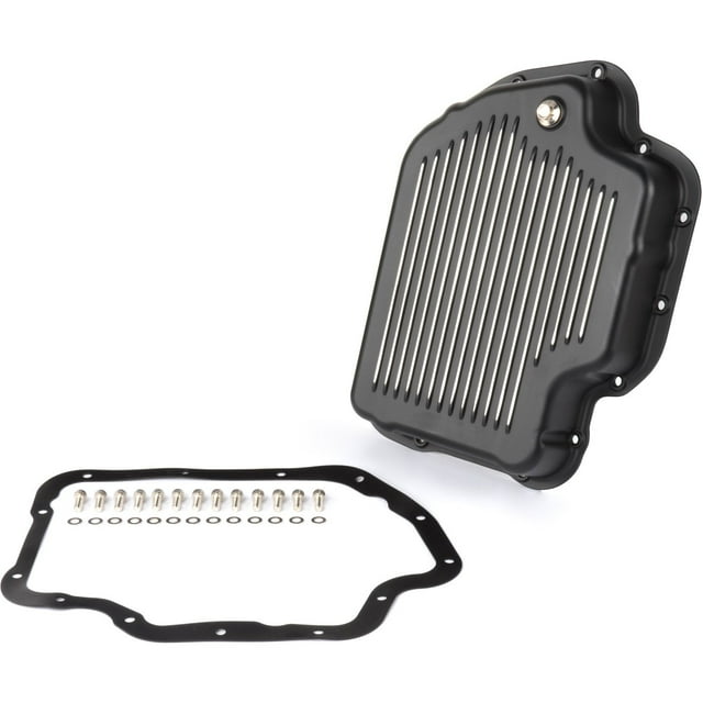 JEGS 61181K Black Finned Aluminum Transmission Pan Kit GM TH400 ...