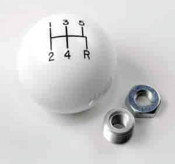 JEGS 61511 Engraved Shift Knob - White 5-Speed Pattern 3/8 -16 Thread ...