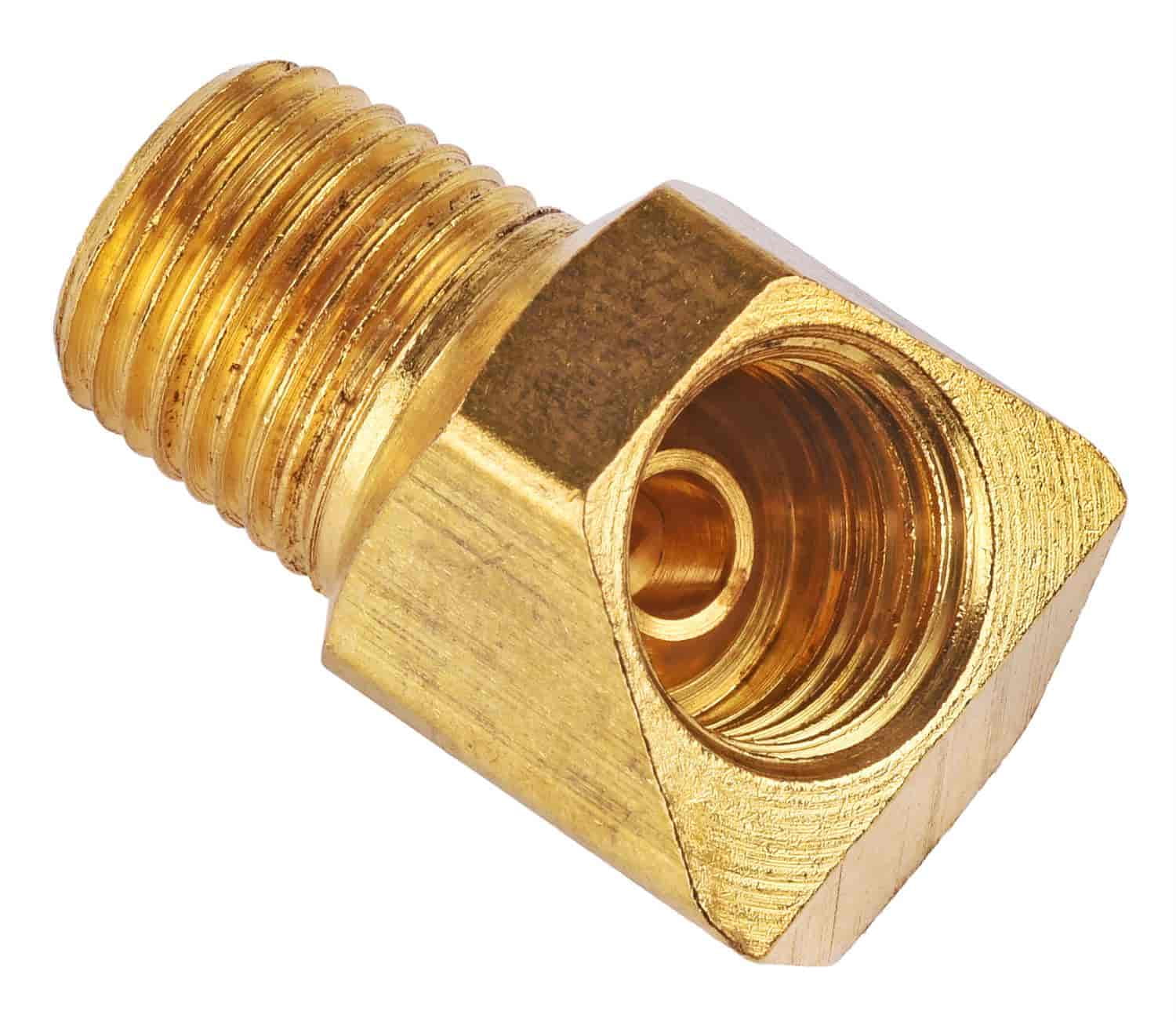 JEGS 63254 Brass 45 Degree Fitting 1/8 in. NPT to 3/8 in. -24 Inverted ...