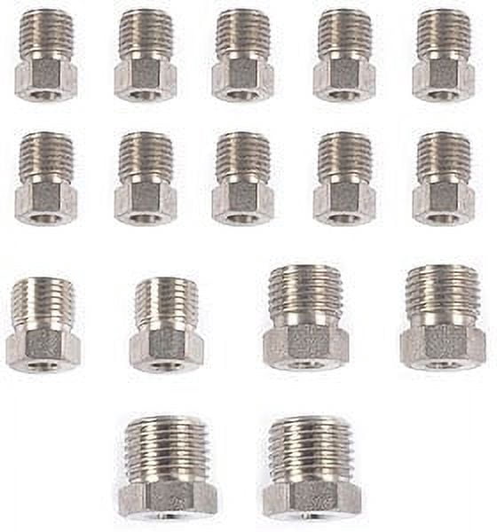 JEGS 635280 Stainless Steel Tube Nuts Fits 3/16 Tube (10) 3/16 (3/8 -24 ...