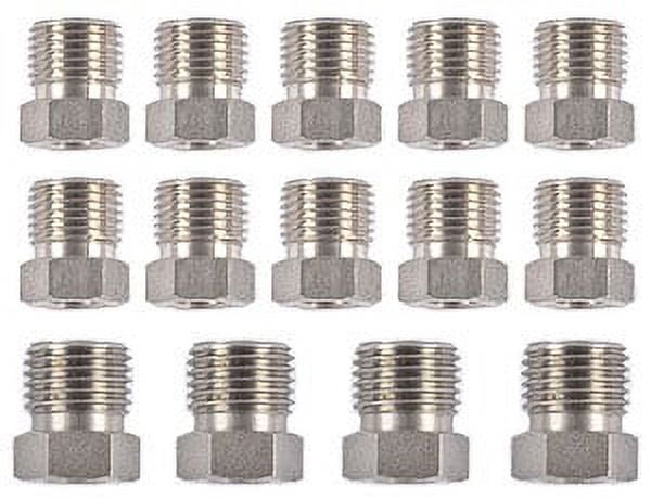JEGS 635281 Stainless Steel Tube Nuts Fits 1/4 Tube (10) 1/4 (7/16 -24 ...