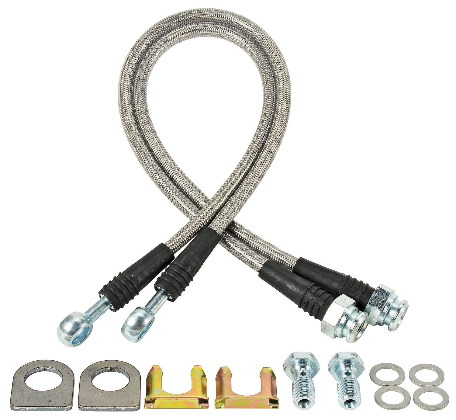 JEGS 635300 DOT Brake Hose Kit Fits GM Metric (D154) Calipers 10mm ...