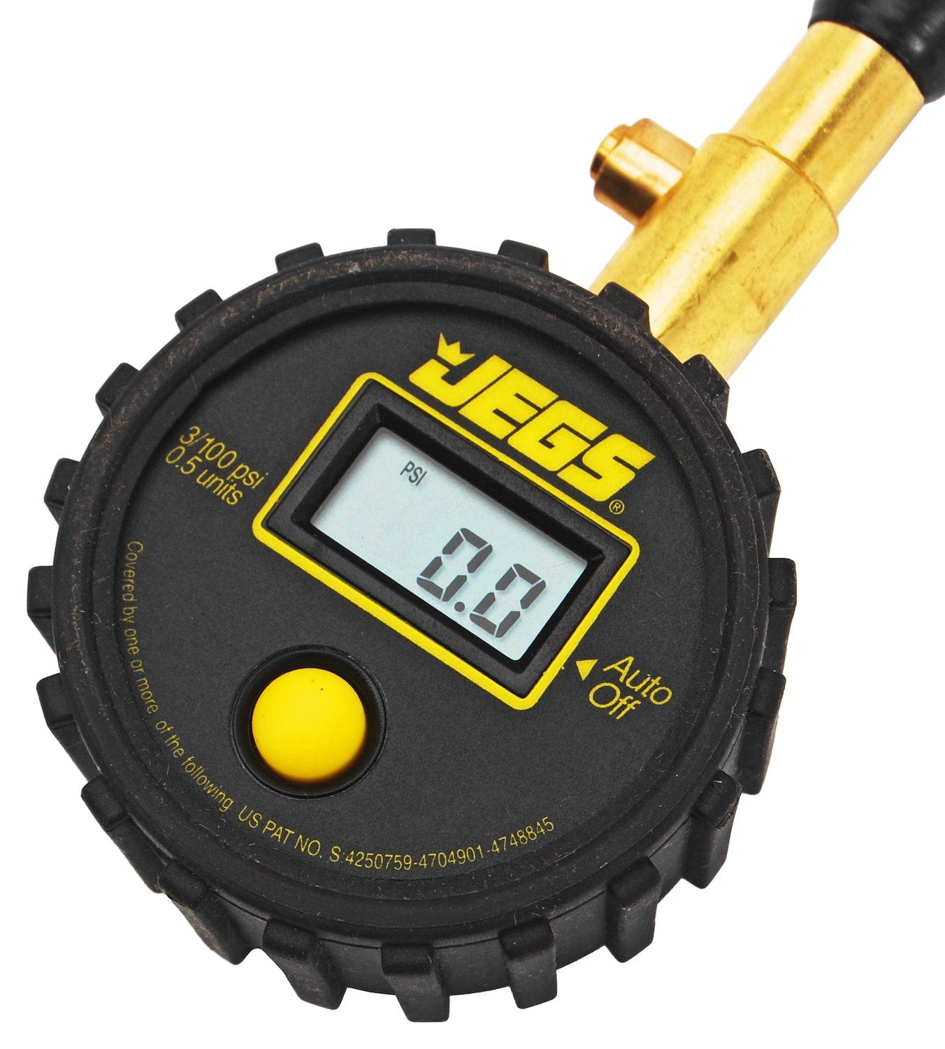 JEGS 65036 Standard Digital Tire Gauge 10 Hose 45° Swivel Air Chuck 3 ...