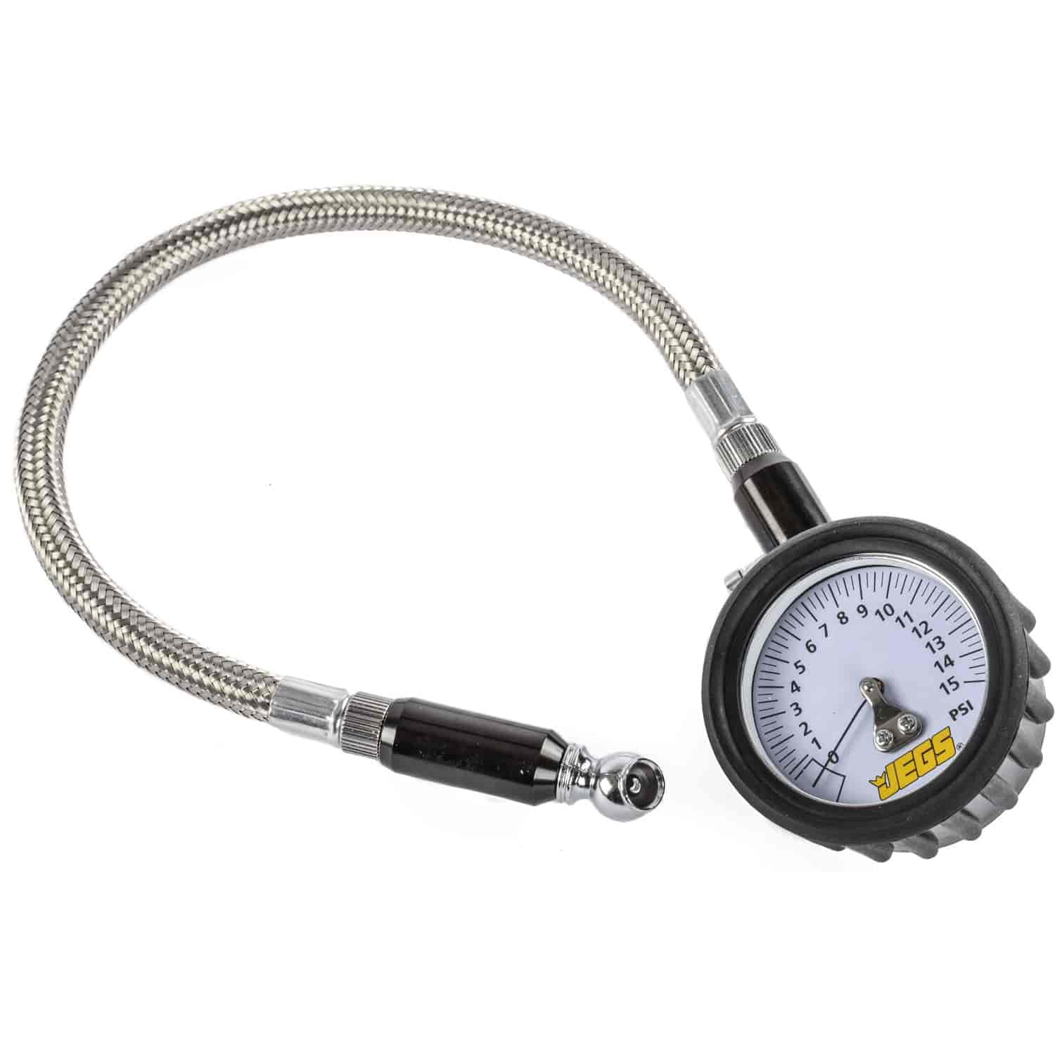 JEGS 65530 Deluxe Tire Pressure Gauge 0-15 psi Increments: 1/4 lb 2 5/8 ...