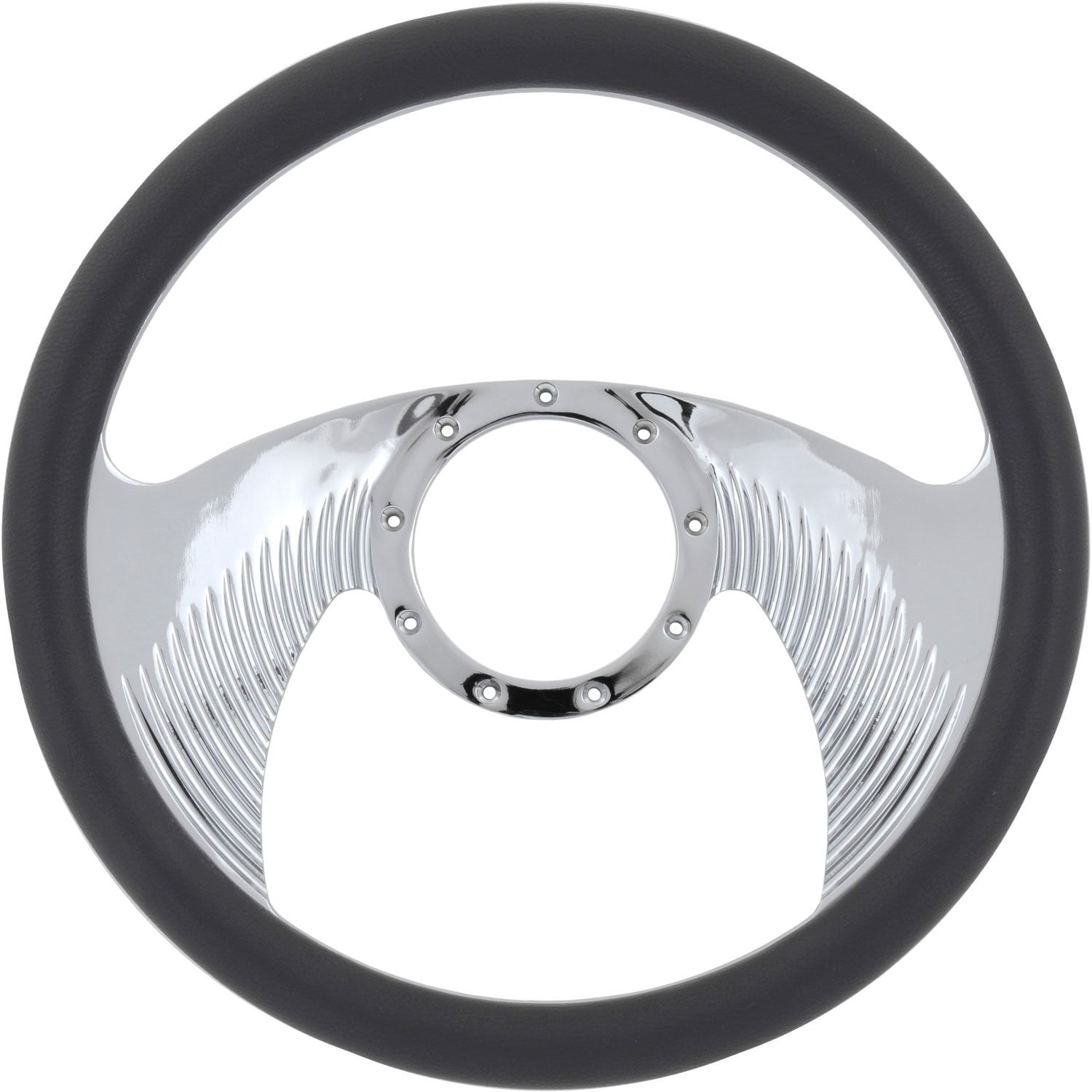 JEGS Chrome-Plated Billet Aluminum 14 in. Steering Wheel [Wing Spoke ...
