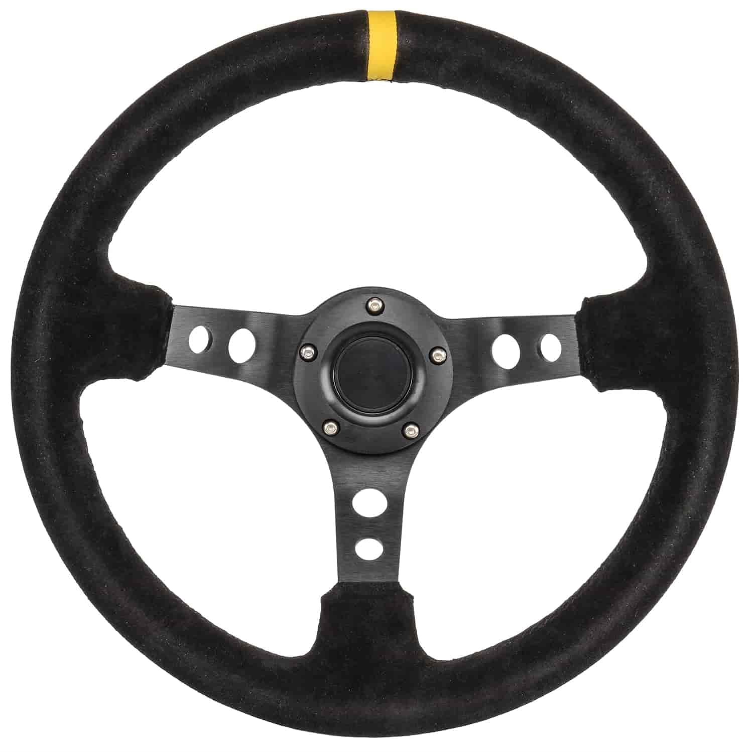 JEGS 70436 Aluminum Racing Steering Wheel 13.500 in. Diameter Black 3 ...