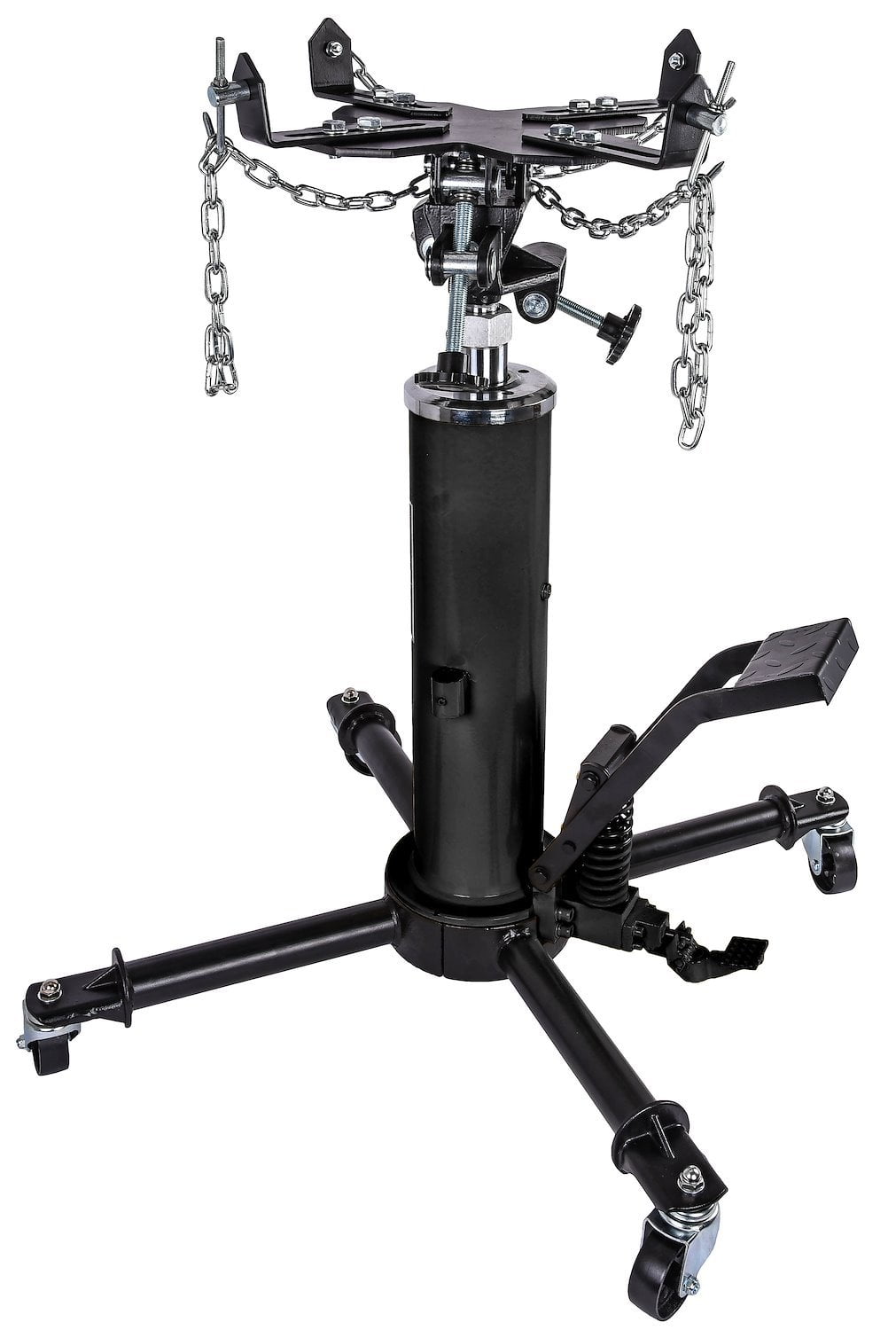 JEGS Automotive 79021 Hydraulic Transmission Jack, High-Lift Foot Pedal Operated, 1100 lbs ...