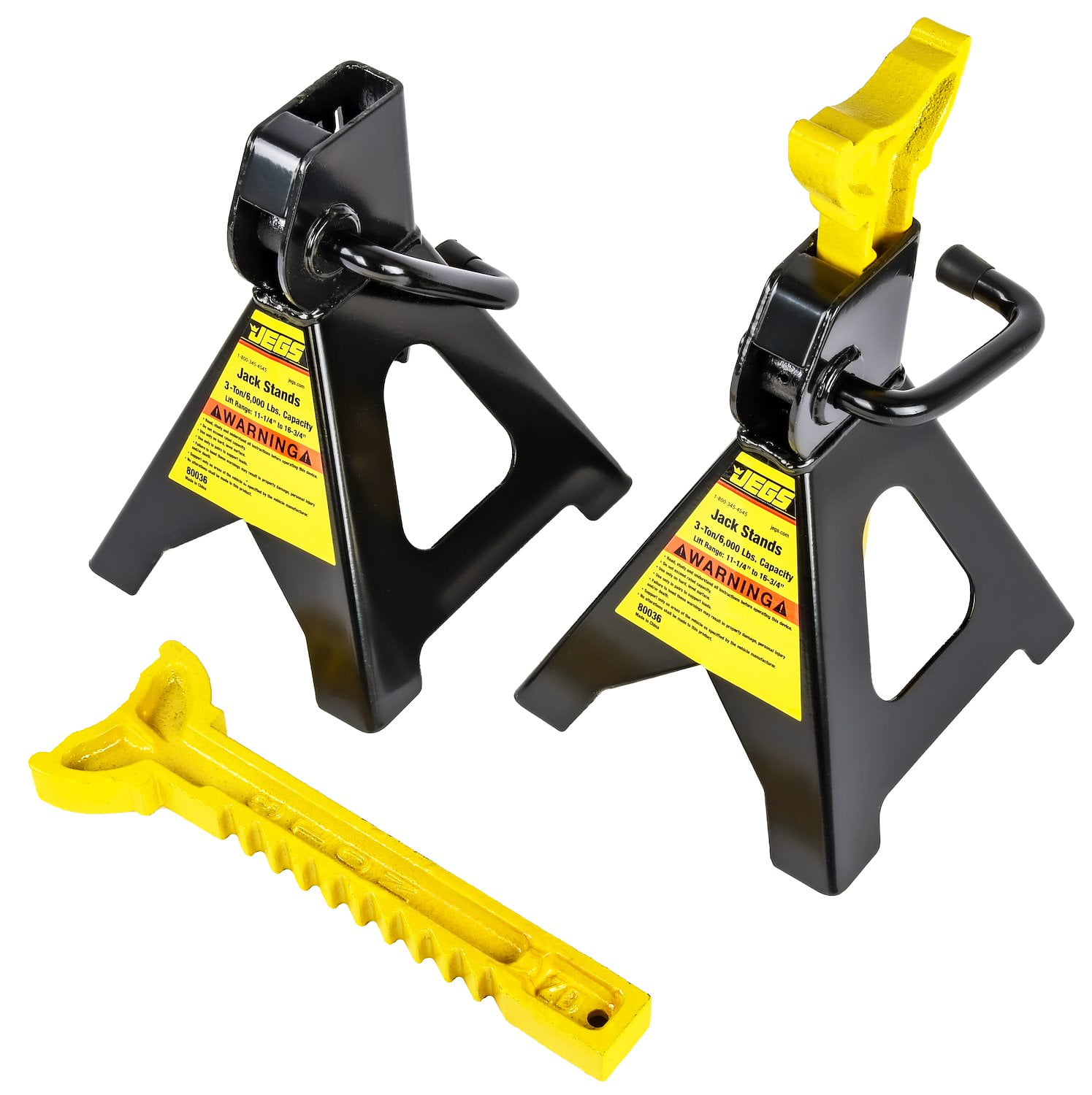 JEGS 80068 Jack Stands 3-Ton Load Rating Per Pair/Per Axle Height Range ...