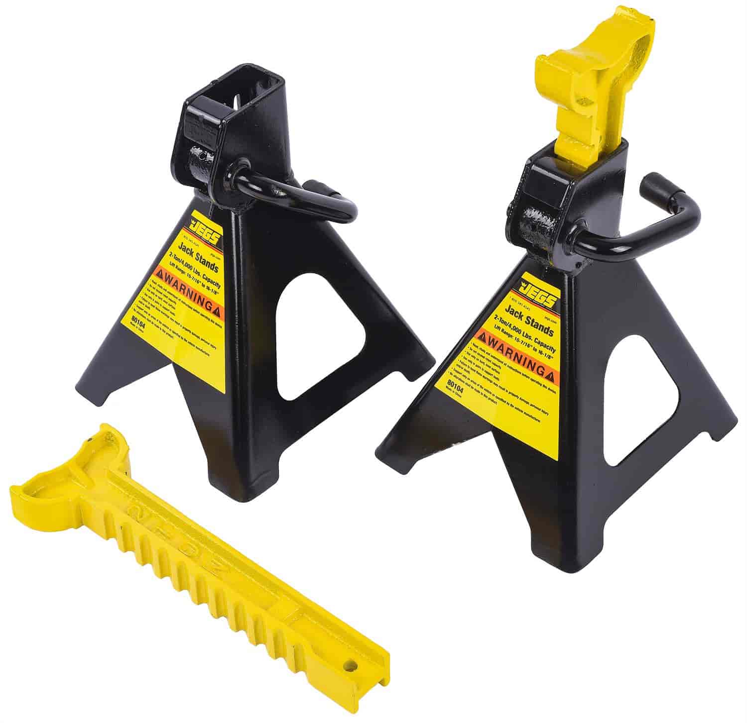 JEGS 80104 Jack Stands 2-Ton Load Rating Per Pair/Per Axle Height Range ...