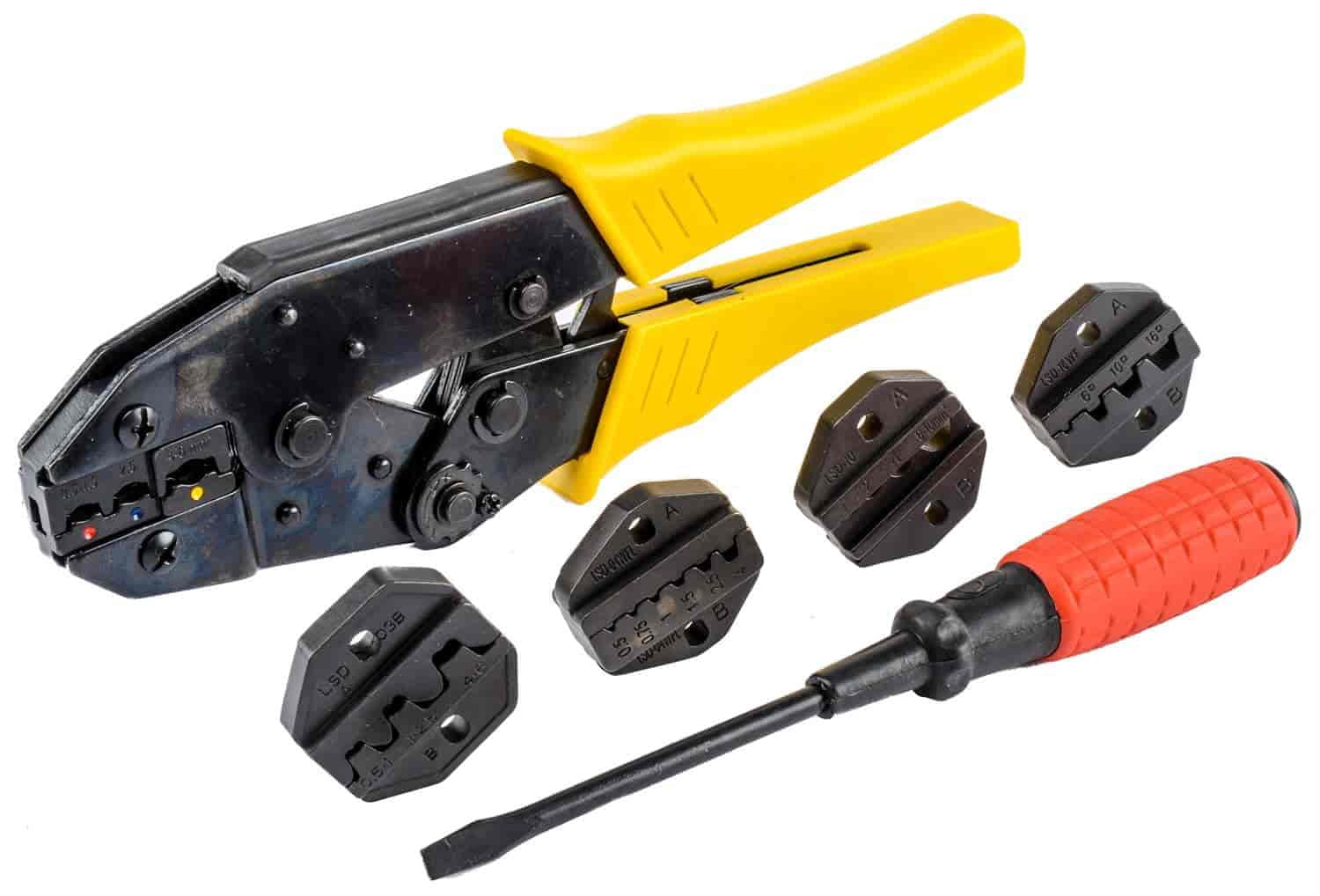 JEGS 80583 Professional Crimping Tool Kit Crimp Range: 0.5 to 10 mm ...