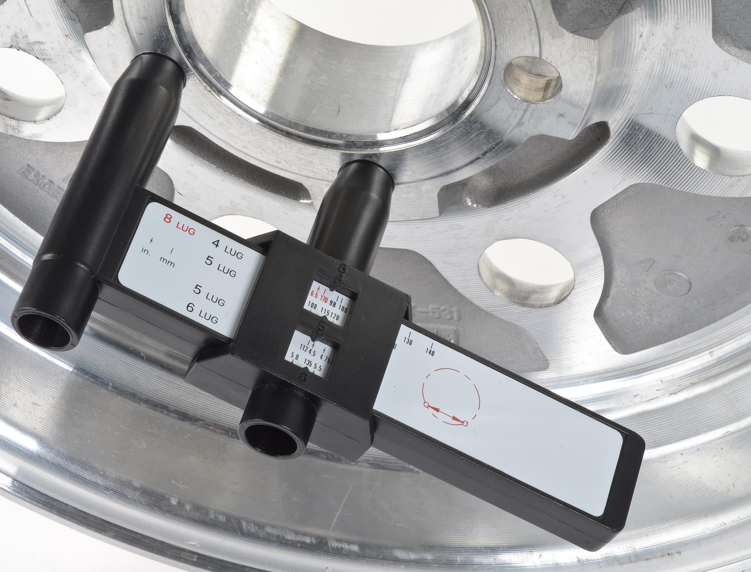 JEGS 80850 Wheel/Stud Bolt Pattern Gauge Inch and Metric Works With: 4 ...