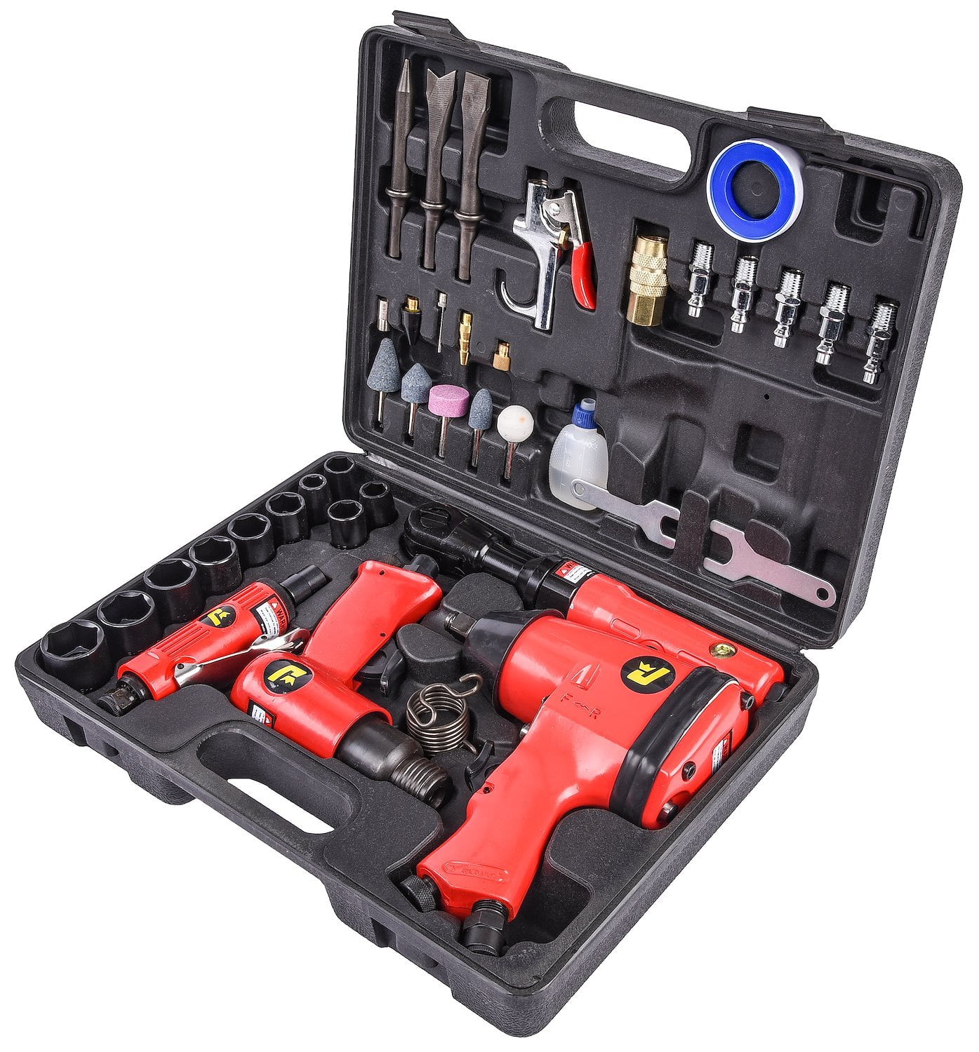 JEGS 81151 Air Tool Kit Includes Impact Wrench Ratchet Wrench Hammer ...