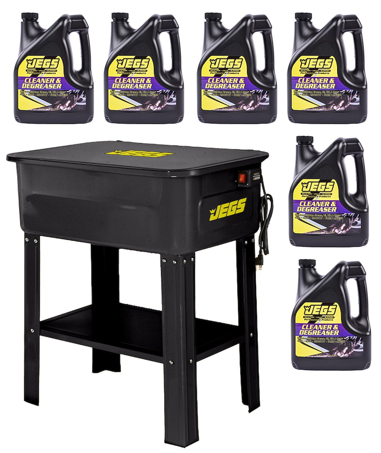 JEGS 20-Gallon Parts Washer Kit with 6 One Gallon Industrial Strength ...