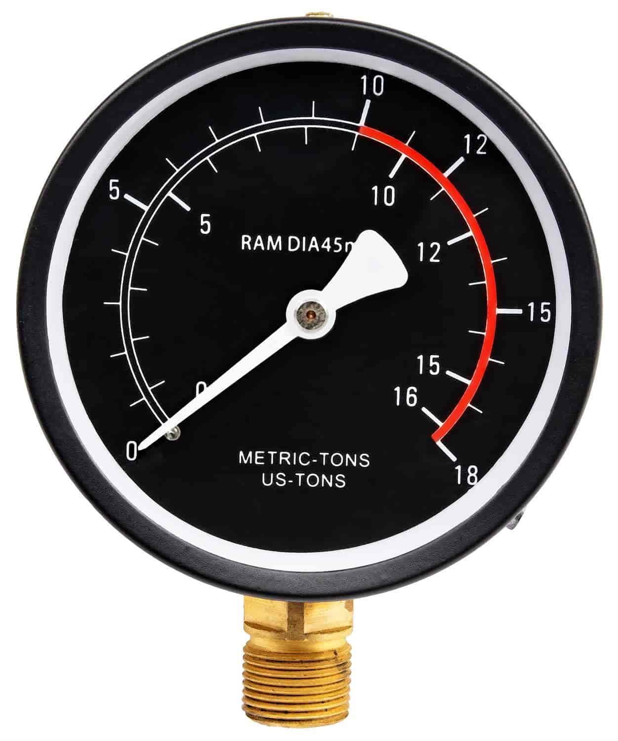 JEGS 81636-5 Replacement Pressure Gauge For 10-Ton Hydraulic Shop Press ...