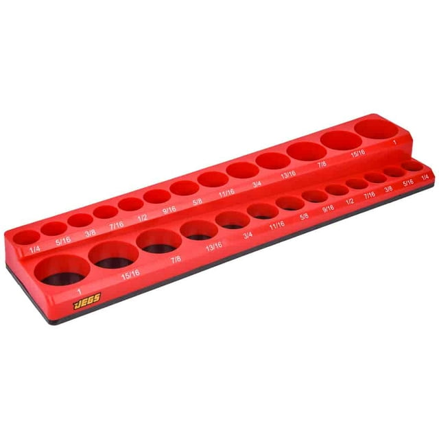 JEGS 85032 Magnetic Socket Organizer Tray 3/8 in. Drive SAE Holds 26 ...