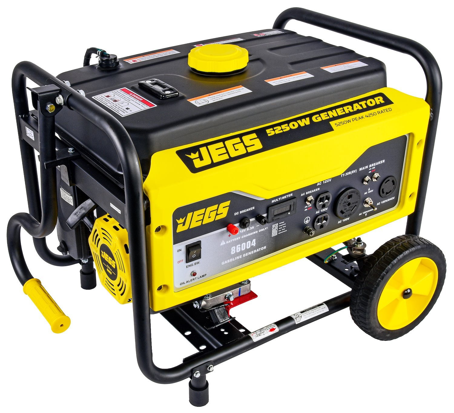 JEGS 86004 Premium Gas Powered Portable Generator 5250 Starting Watts ...