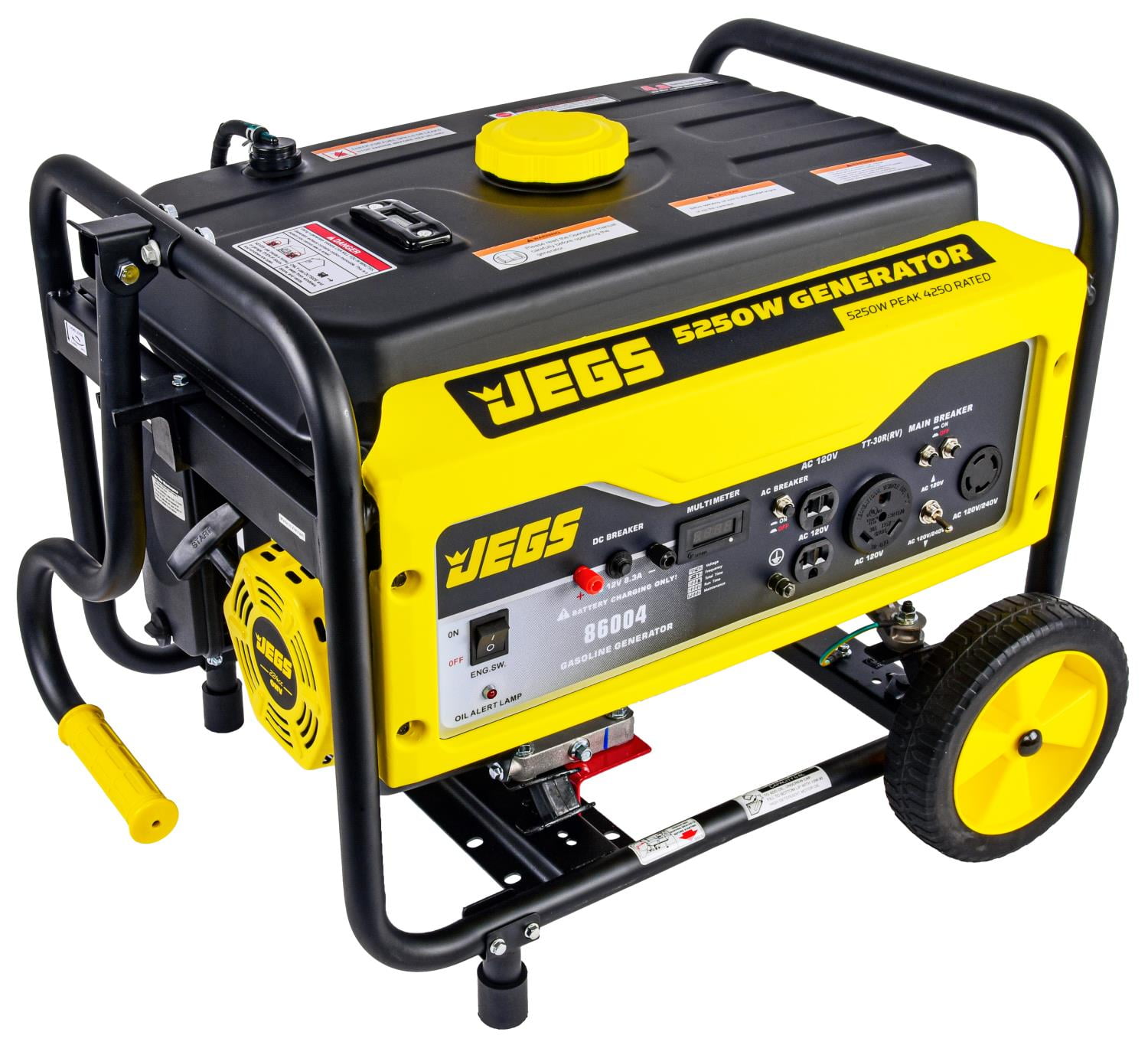JEGS 86004 Premium Gas Powered Portable Generator 5250 Starting Watts ...