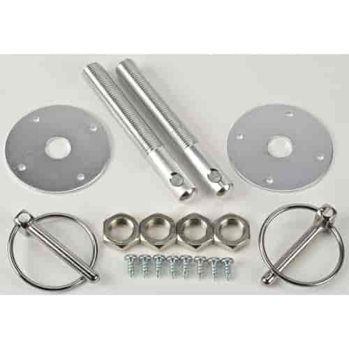 JEGS 90068 Aluminum Hood and Deck Lid Pin Kit Pin Length: 4 Thread: 1/2 ...