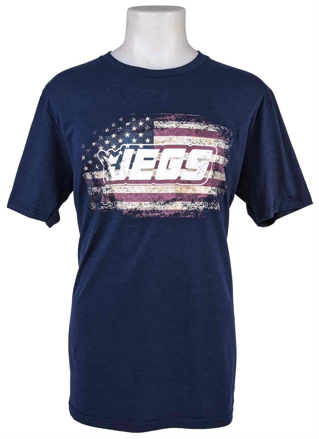 JEGS Apparel and Collectibles 20109 Worn Flag T-Shirt White JEGS Logo ...
