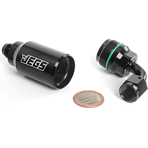 JEGS Compact Billet In-Line Fuel Filter | -6 AN Male / 90 Degree Female ...