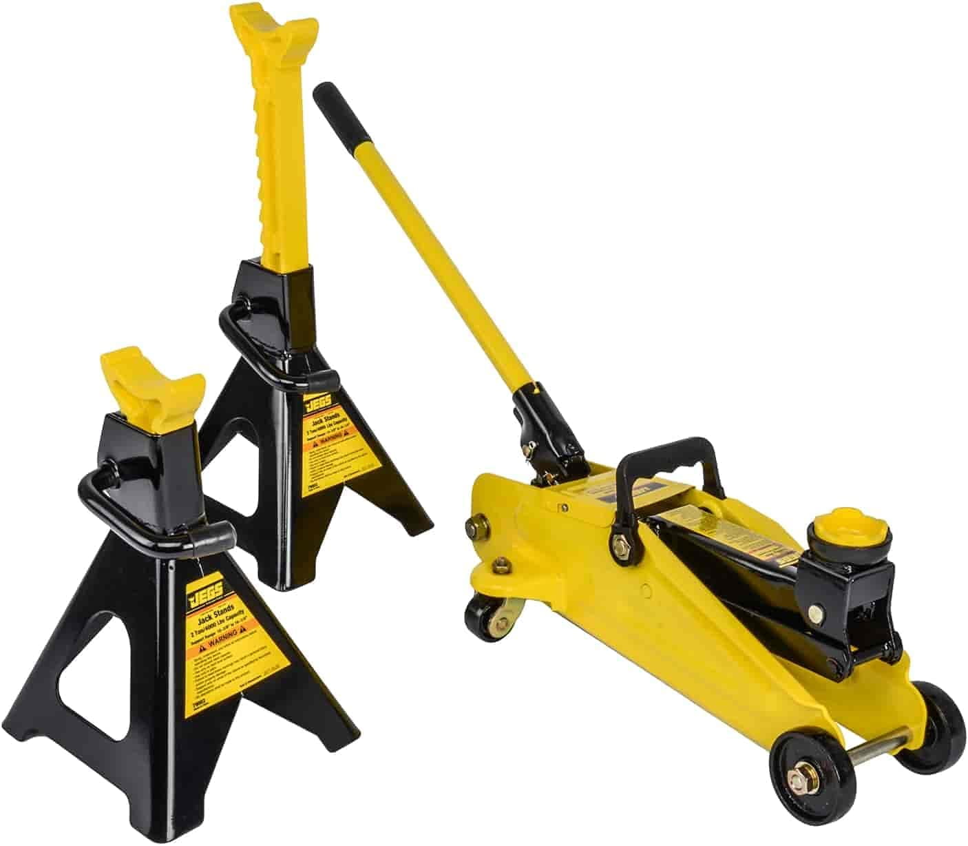 JEGS Hydraulic Utility Floor Jack and Jack Stands | 2-Ton Capacity ...