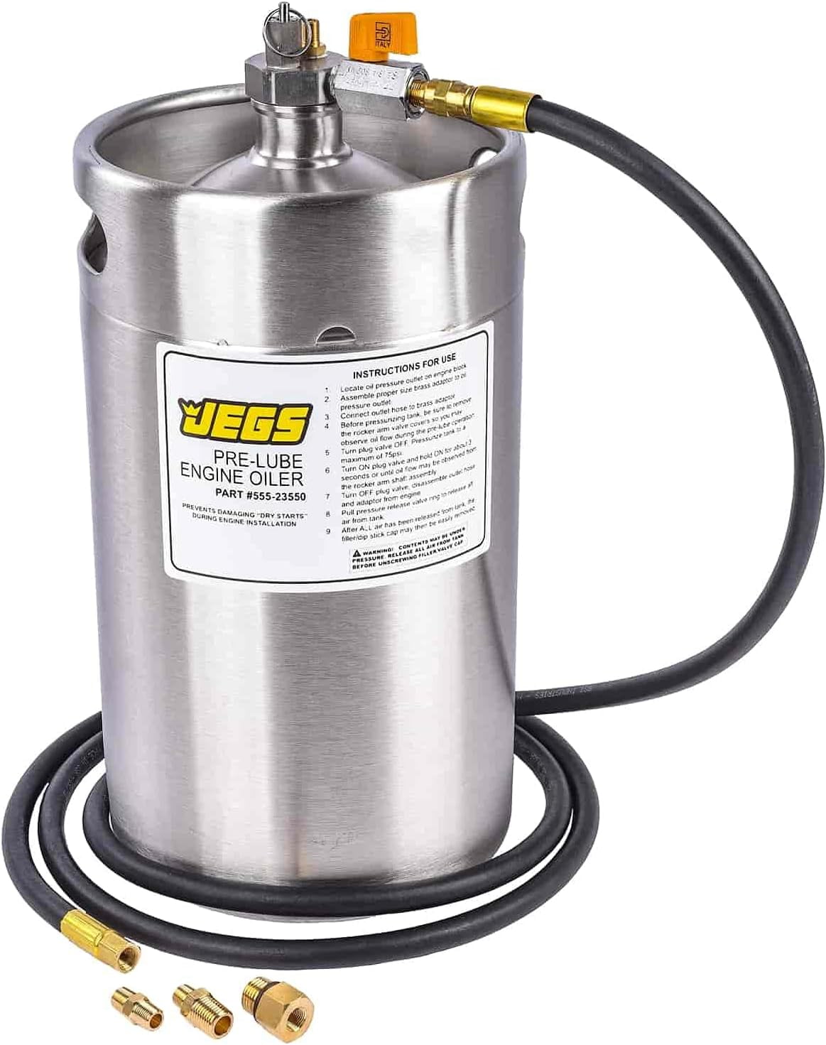 JEGS Pre-Lube Engine Oiler | 2-Gallon Stainless Steel Tank | Made In ...