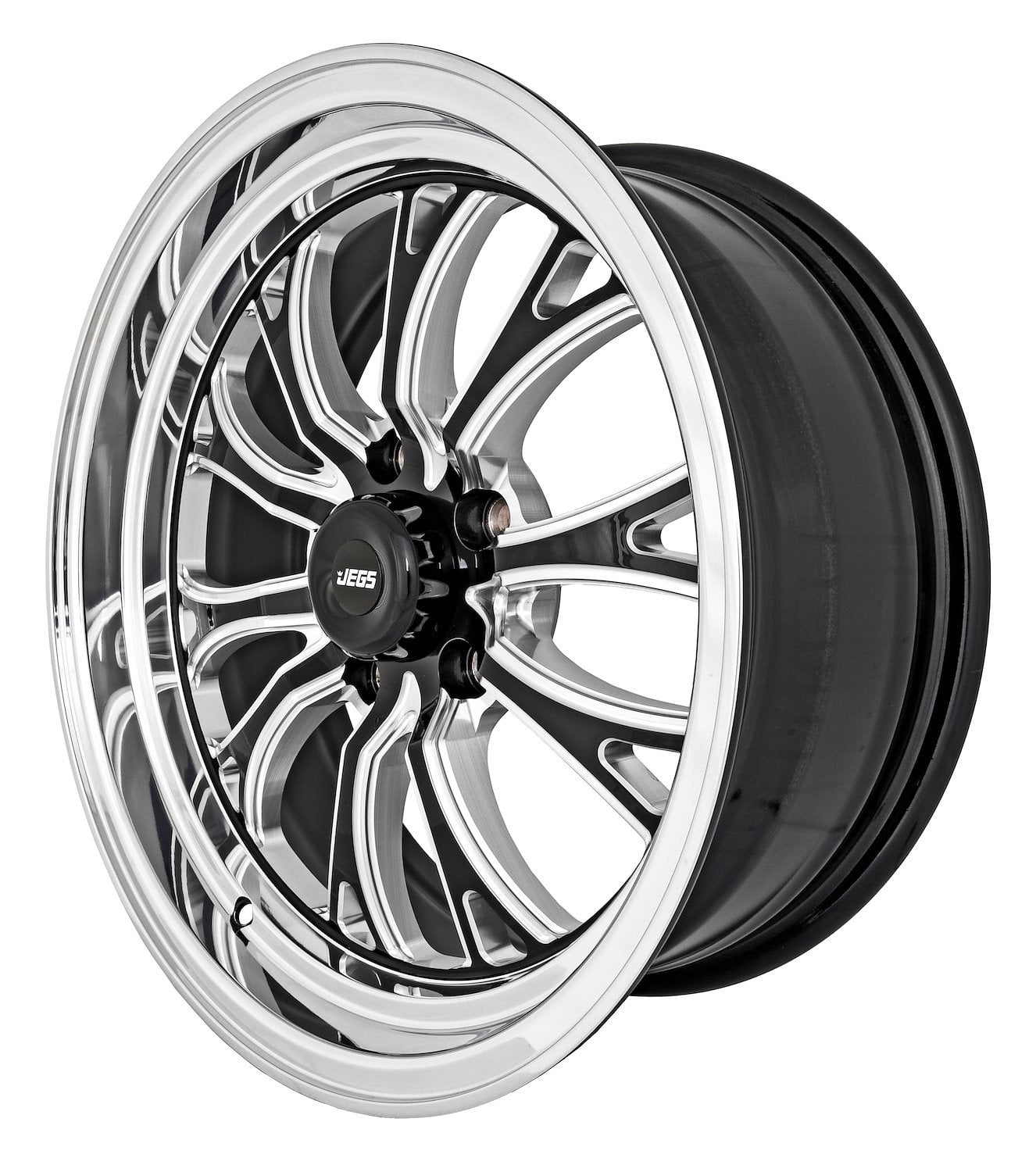 JEGS SSR Spike Wheel [Size: 17" x 7"] Polished Lip with Black Milled ...